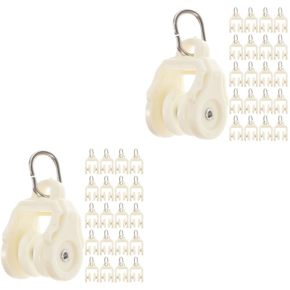 100 Pcs Pulley Curved Track Curtain Fittings Rail Sliding Wheel Window ...