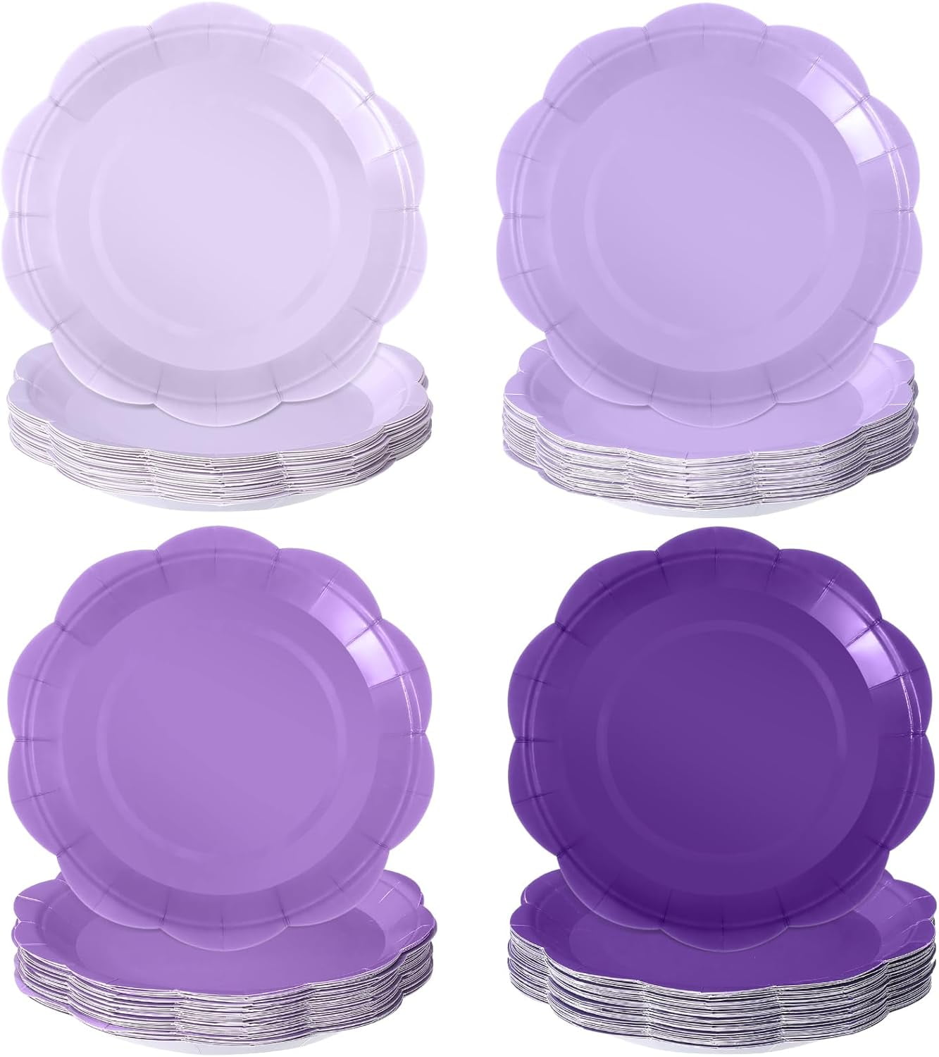 PHYSUN-100 Pcs Purple Plates 7 Inch Gradient Lilac Purple Disposable ...