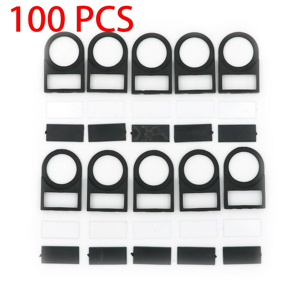 100 Pcs Push Button Switch Panel Label Frame Push Button Mounting Size ...