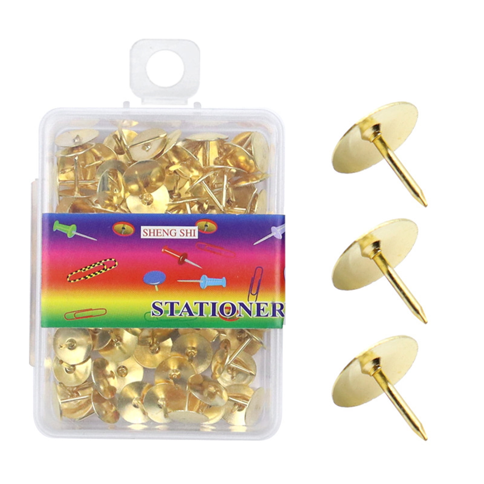 100 Pcs Push Pins Thumb Tacks Decorative Pushpins Poster Pins Drawing ...