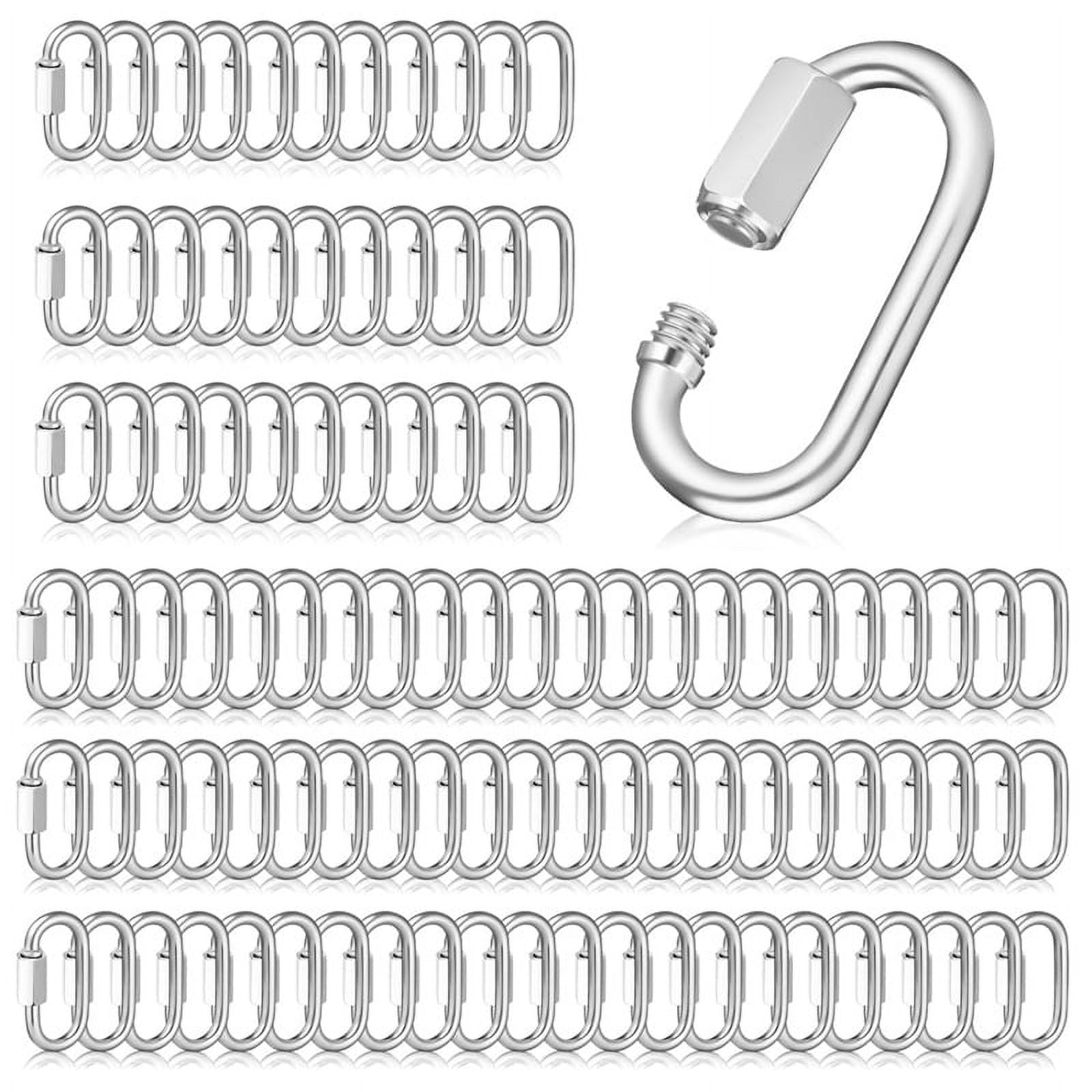 100 Pcs Quick Chain Link Heavy Duty Quick D Shape Link Connector Link ...