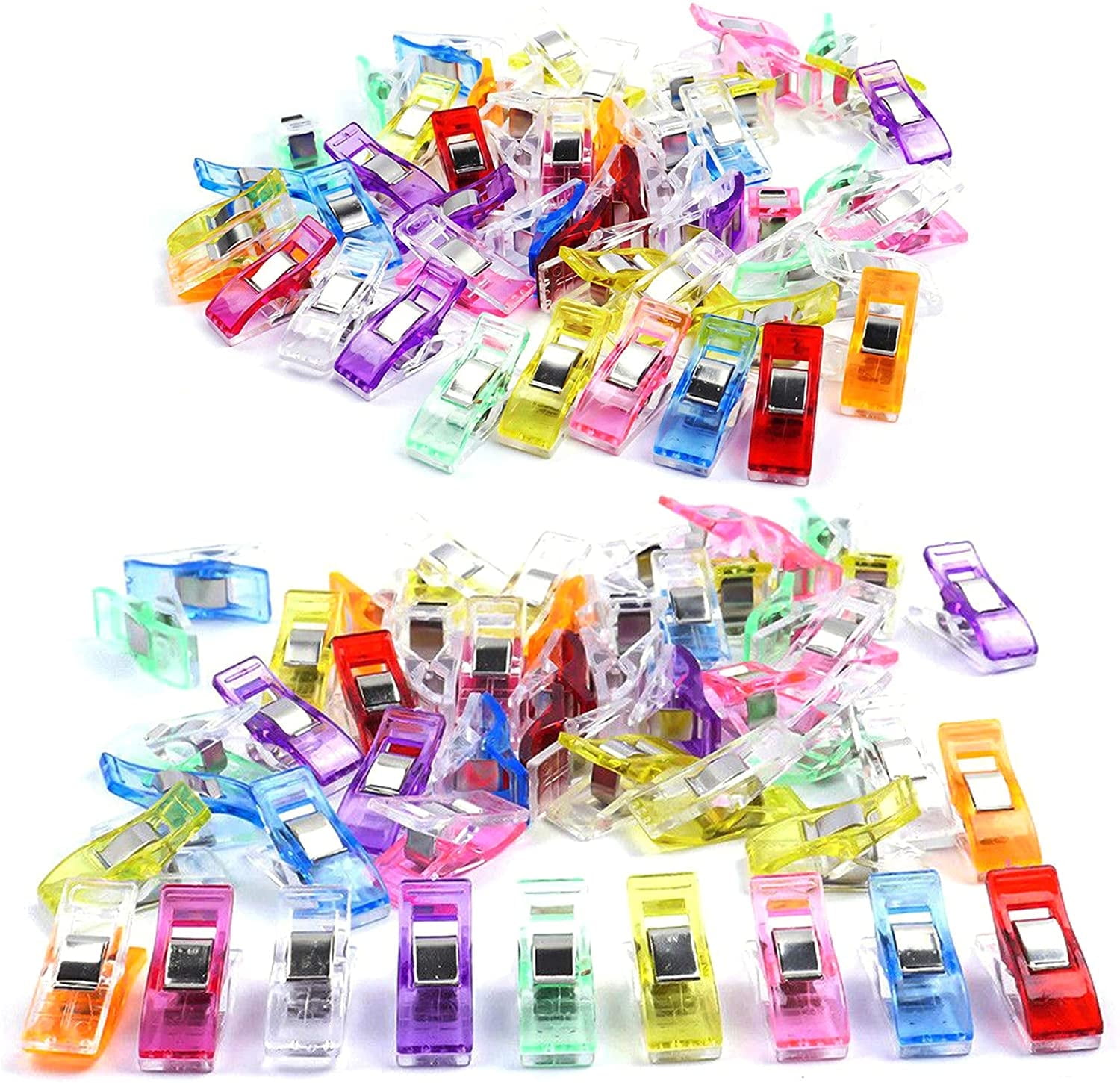 100 Pcs Quilting Clips,Sewing Clips Multicolor for Sewing Craft Clamps ...
