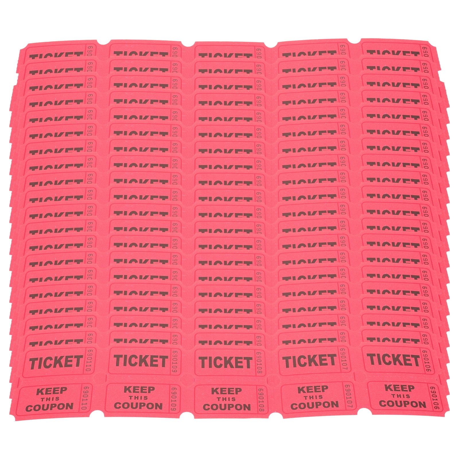 KALLORY Circus Carnival Roll Tickets Raffle Tickets Red Offset Paper ...