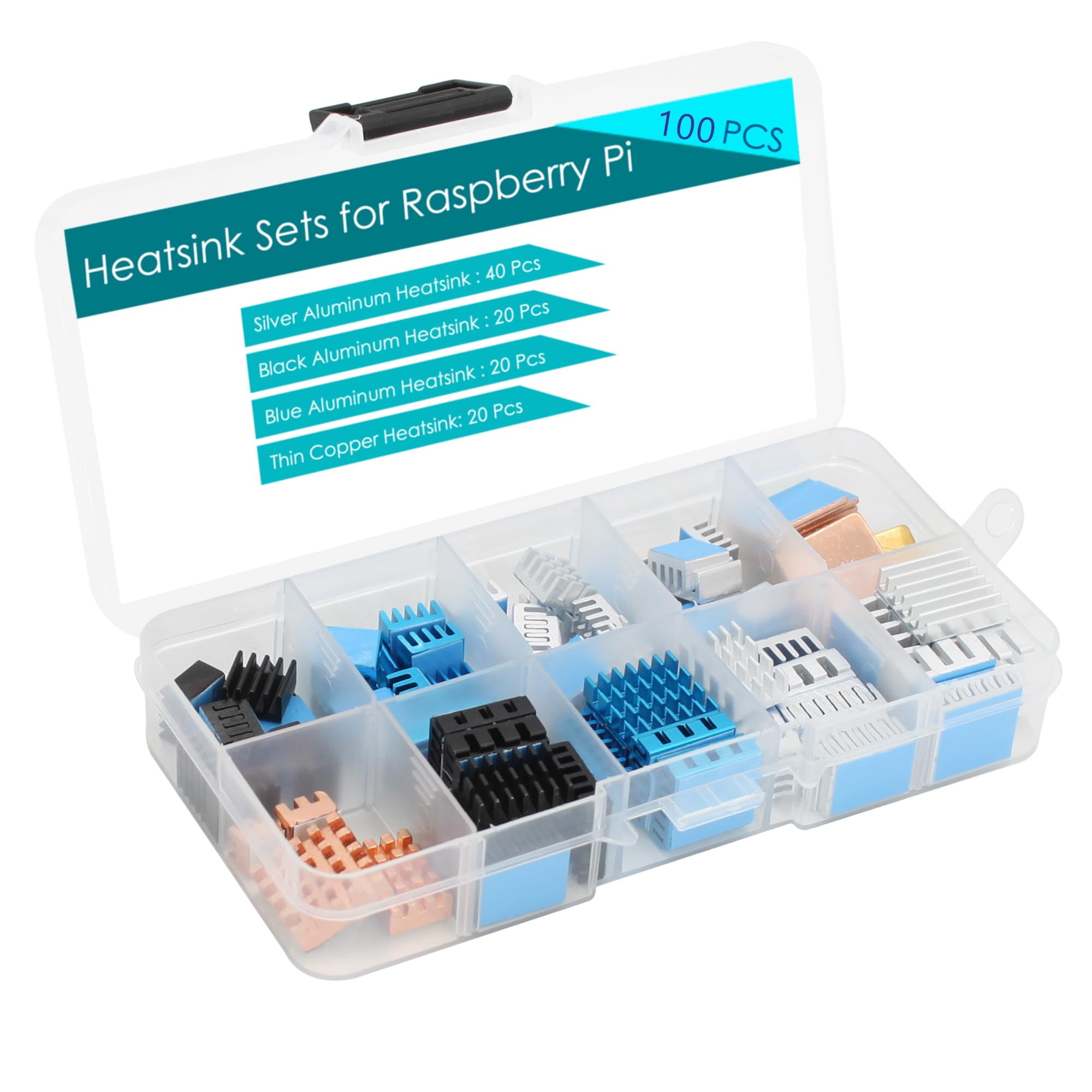 100 Pcs Raspberry Pi KEF16 4 Heatsink, MazerPi Raspberry Pi Heatsink ...