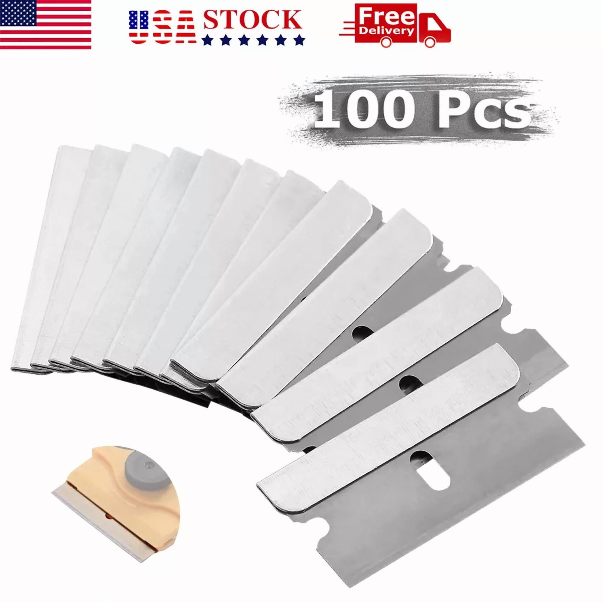 100 Pcs Razor Blades Single Edge Extra Sharp Heat Treated Safety Knife ...