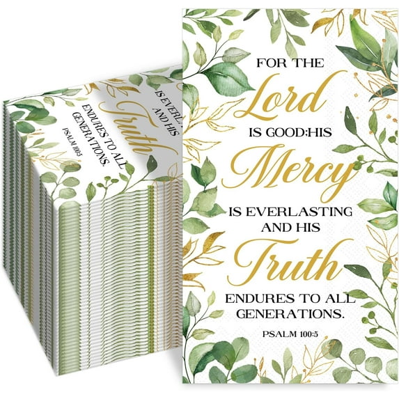 100 Pcs Religious Napkins Disposable Baptism Napkins 3 Ply Christian ...