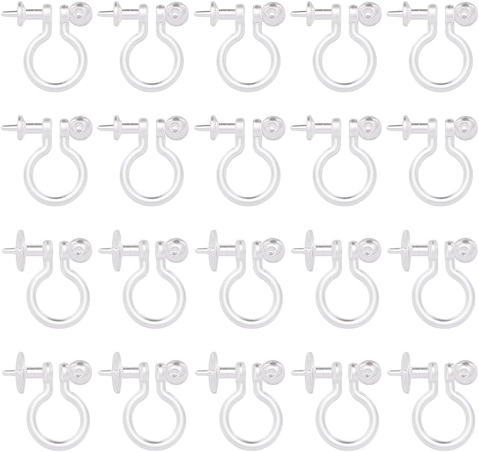 100 Pcs Resin Earring Components 2 Sizes Clear U Type Earring Findings ...