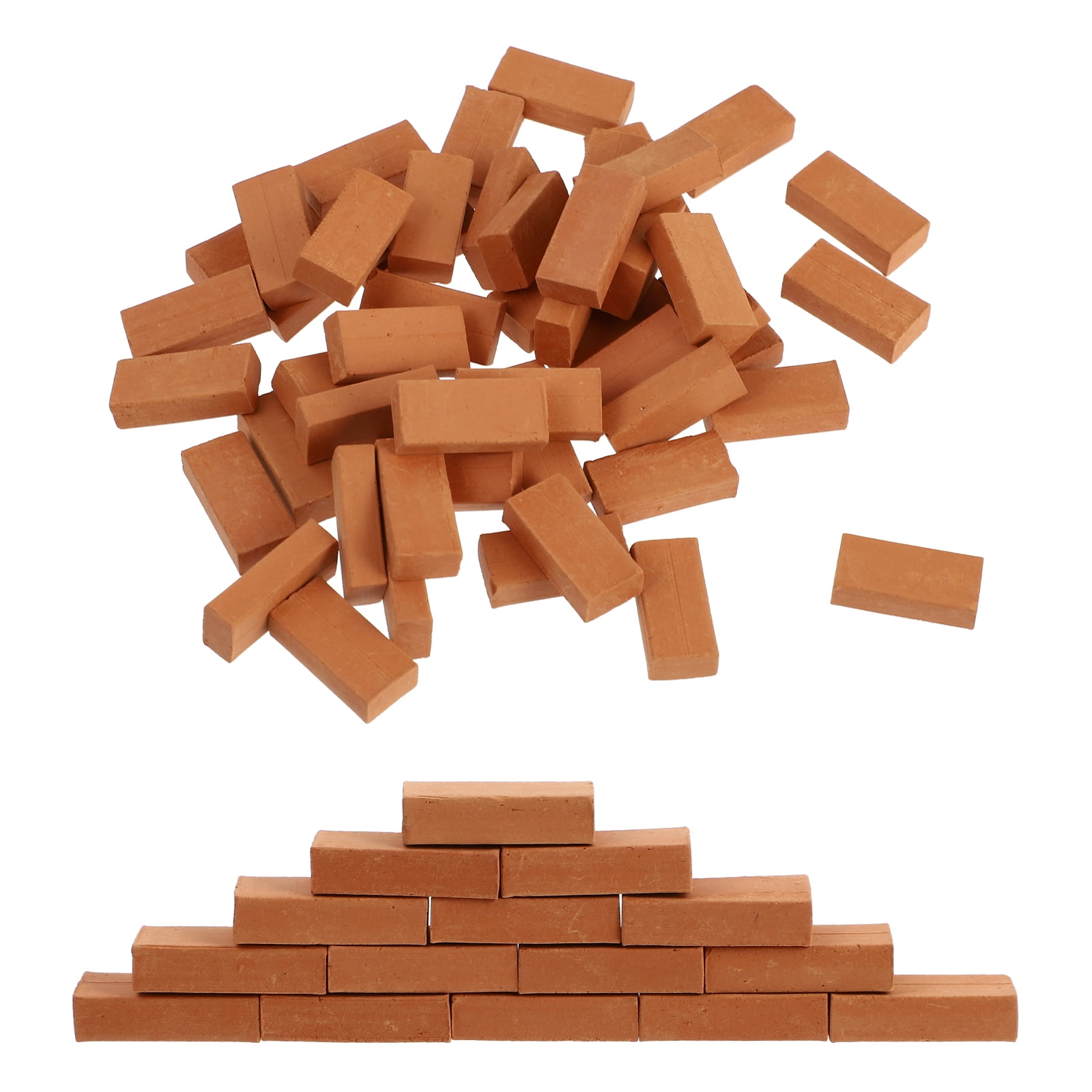 WORGEOUS Mini Bricks Miniature Clay 100Pcs 0.67X0.35X0.18In - Walmart.com
