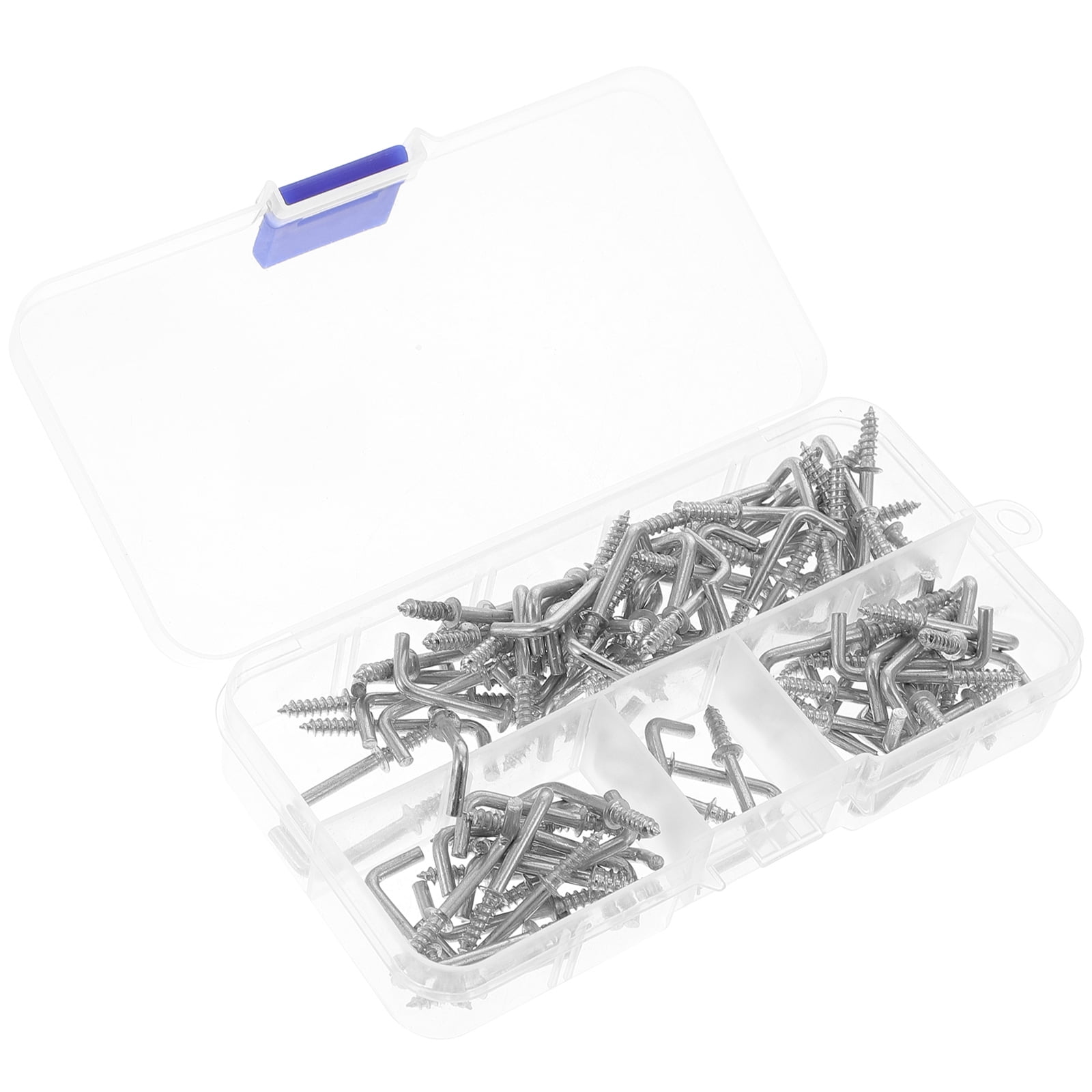 100 Pcs Right Angle Screw Hook 7 Shape Screws Hooks Metal Photo Frame ...