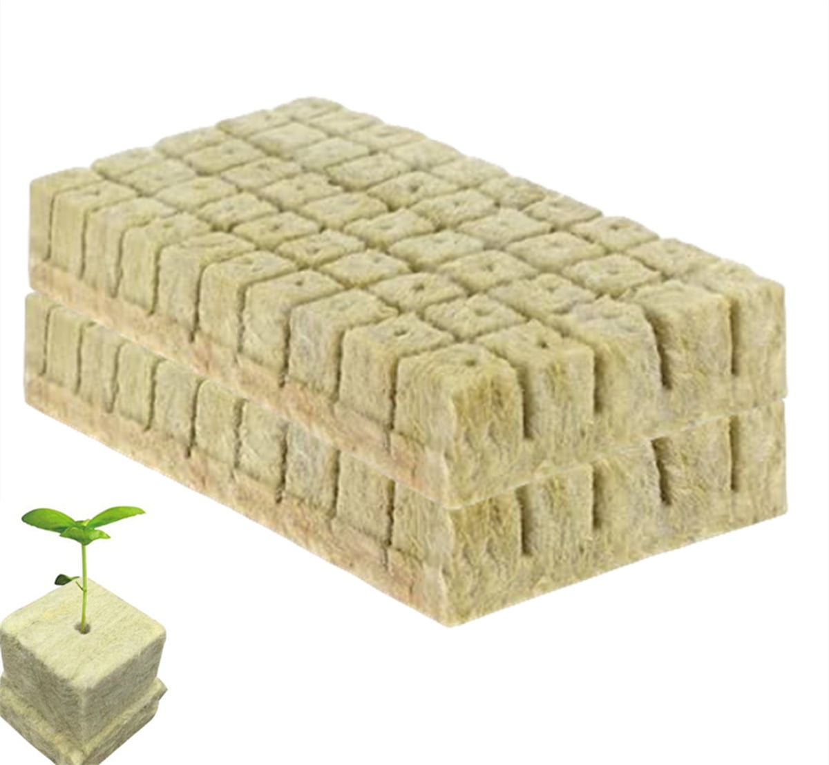 100 Pcs Rockwool Cubes for Hydroponic,Hydroponic Seedling Cube,Rockwool ...