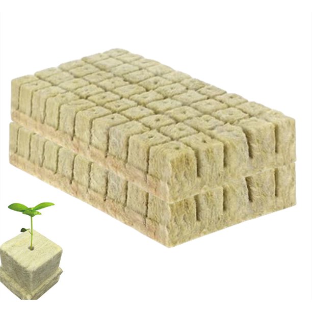100 Pcs Rockwool Cubes for Hydroponic,Hydroponic Seedling Cube,Rockwool ...
