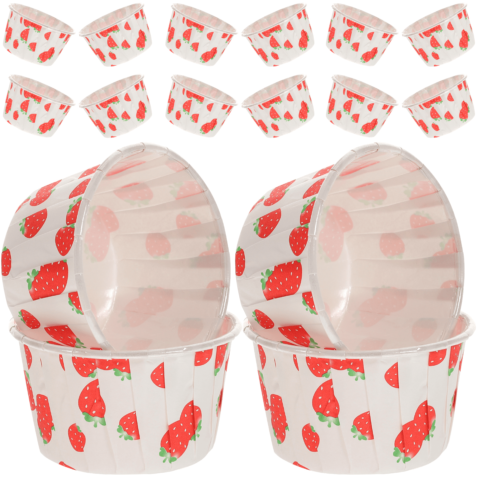 100 Pcs Roll Up Cake Cups Paper Muffin Aluminum Foil Cupcake Holder ...