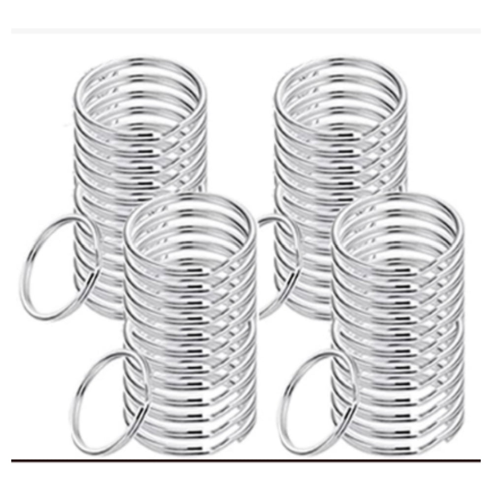 100 Pcs Round Mini Stainless Steel Key Rings Open Jump Rings, with ...