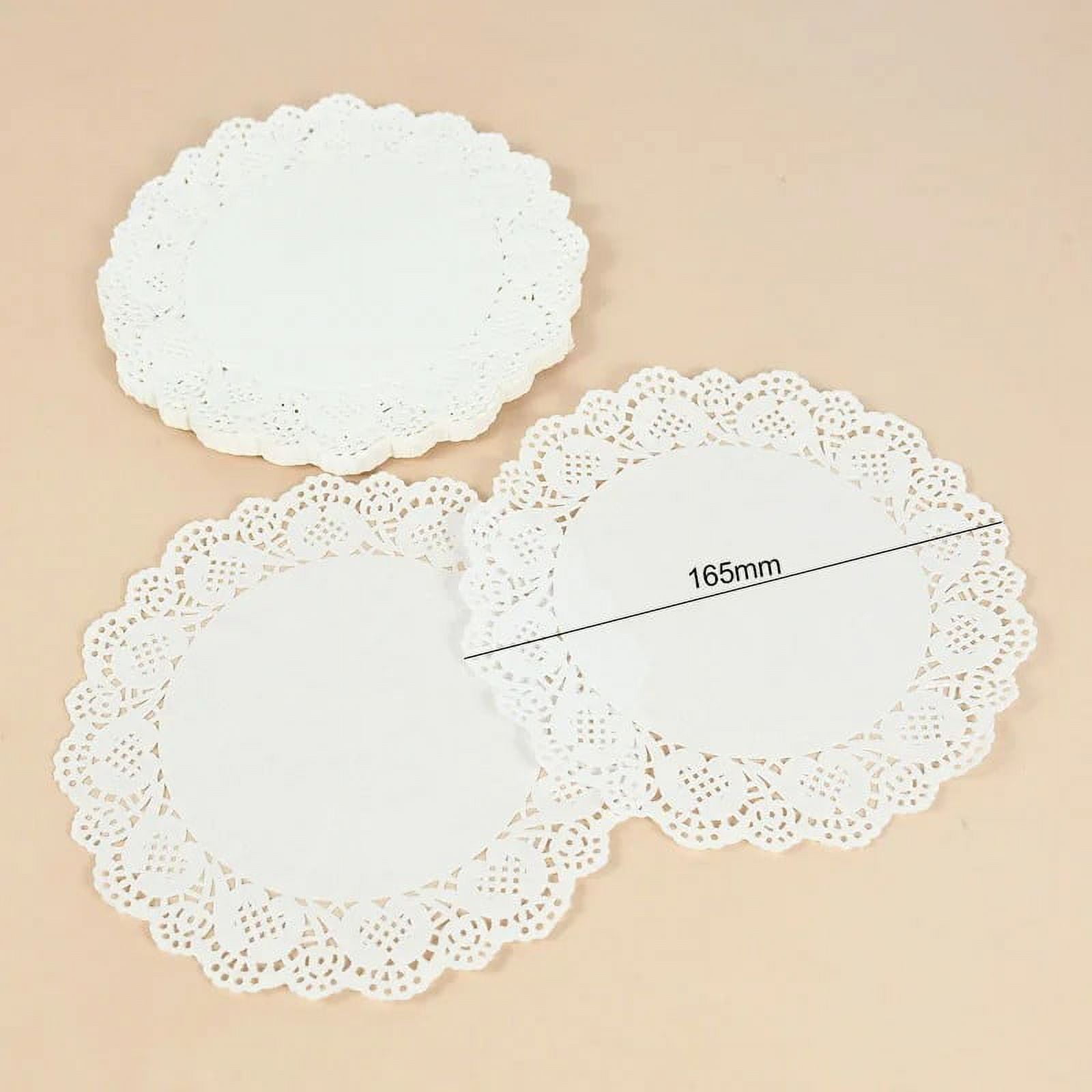 100 Pcs Round Paper Lace Doilies Cake Placemat Party Wedding Baking ...
