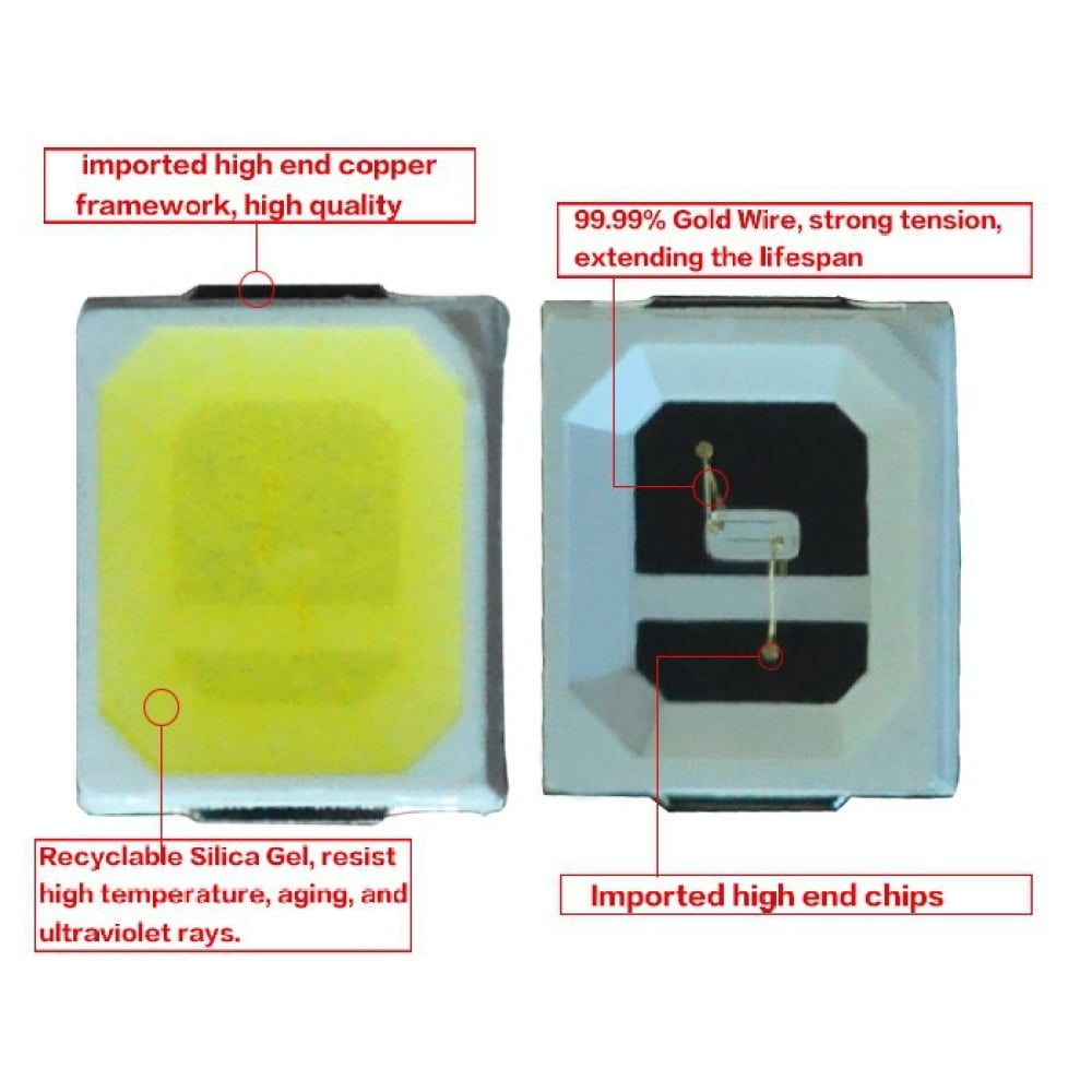 100 Pcs SMD LED 2835 White Chip 1W 3V Ultra Bright SMT PCB LED Light ...