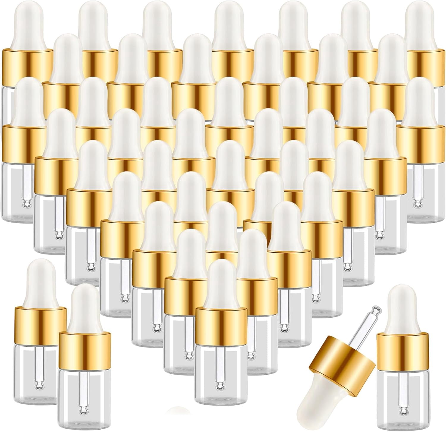 100 Pcs Sample Dropper Bottles,1ml Clear Glass Dropper Bottles,Clear ...
