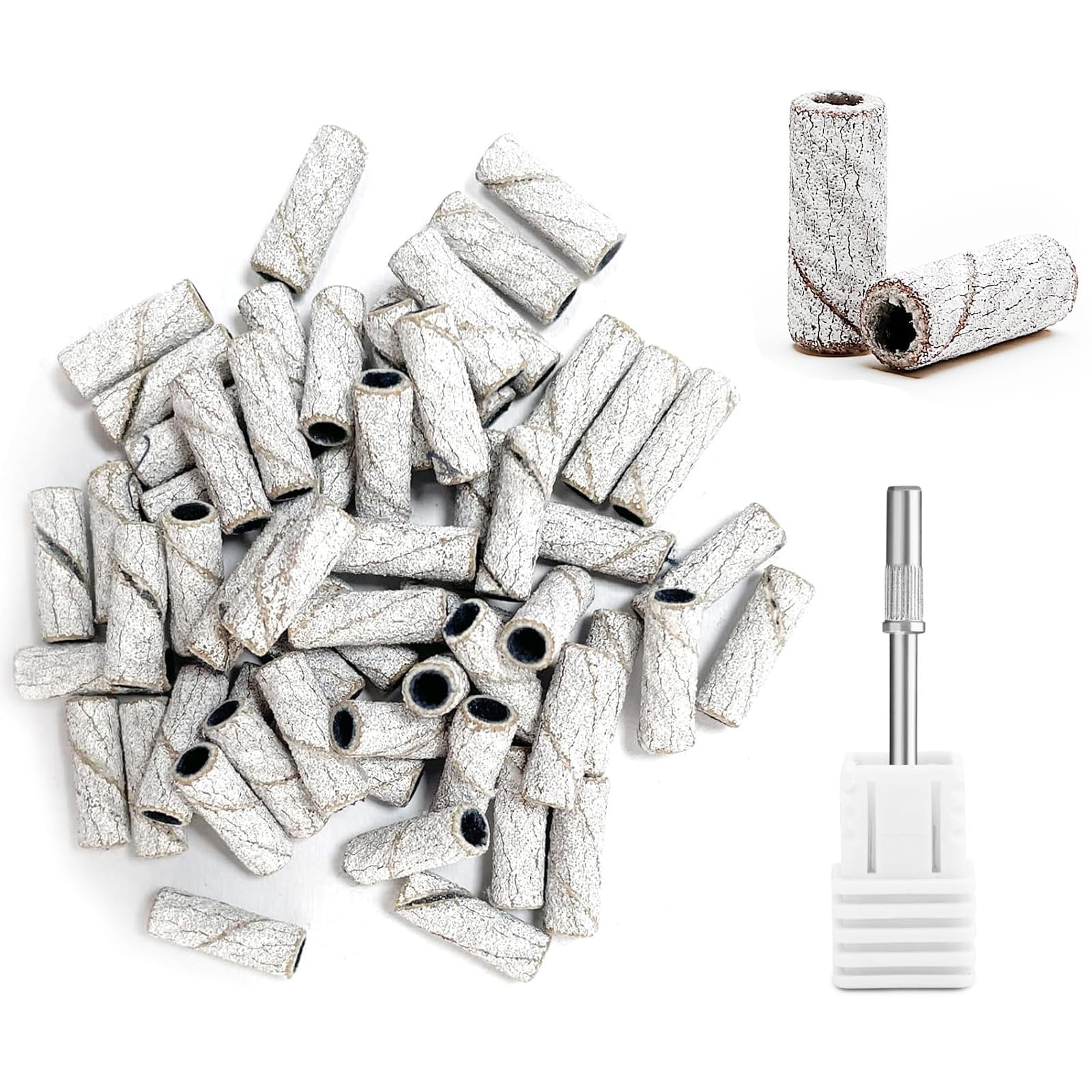100 Pcs Sanding Bands for Nail Drill,320 Fine Grit Nail File Sanding ...