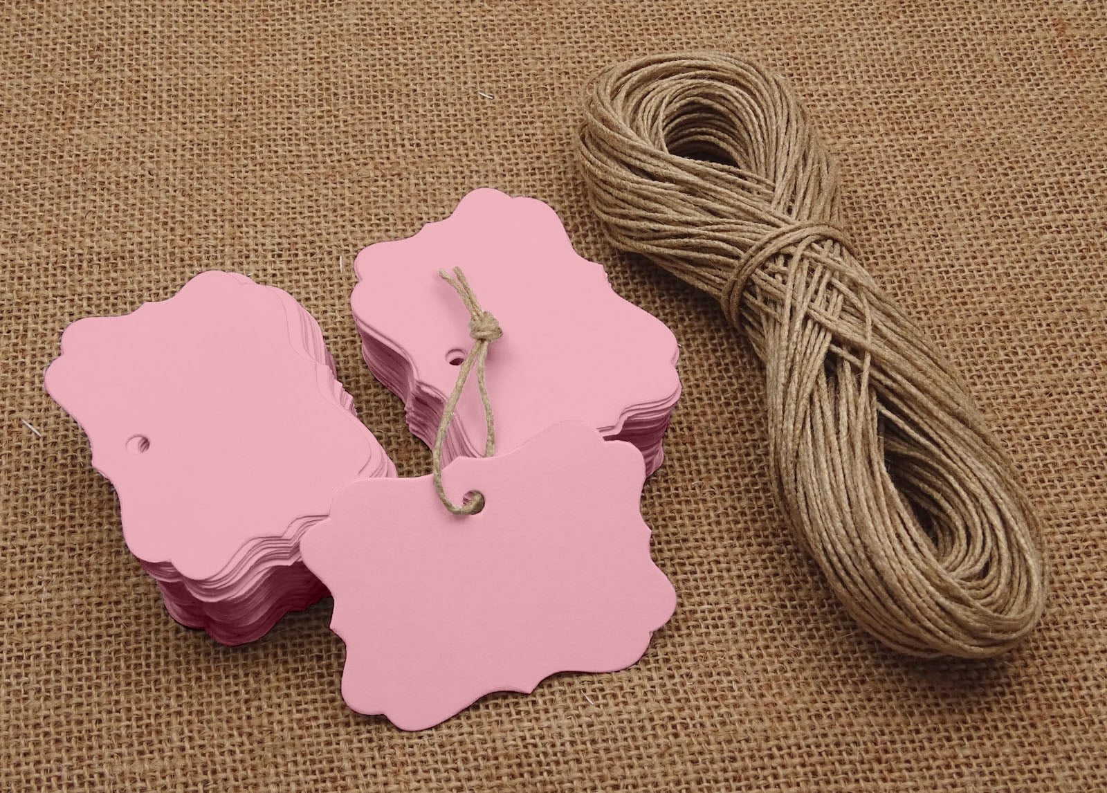 100 Pcs Scallop Edges Cardstock Hang Tag Wedding Party Favor Gift Tags ...
