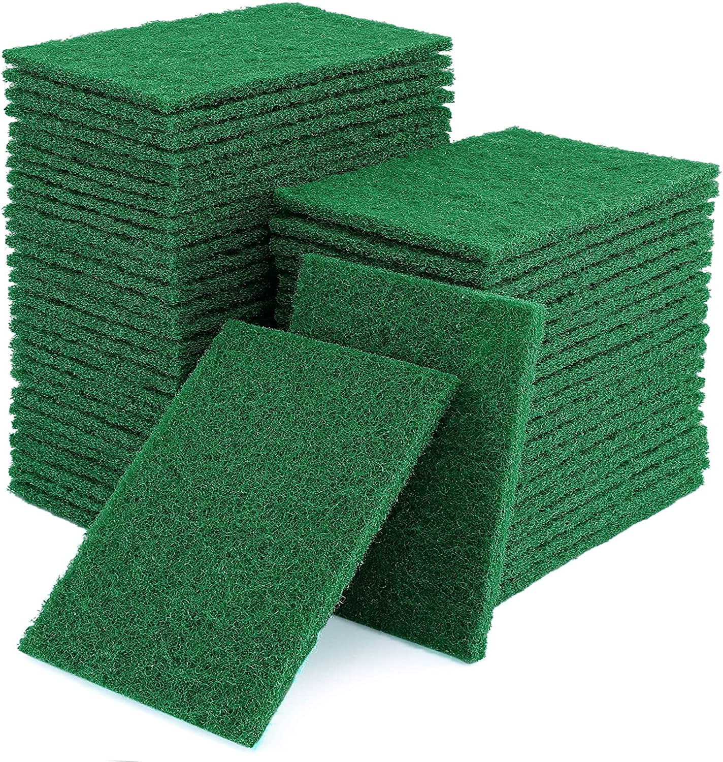 100 Pcs Scouring Pads,Heavy Duty Scour Pads,4 x 5.95 inch Reusable ...