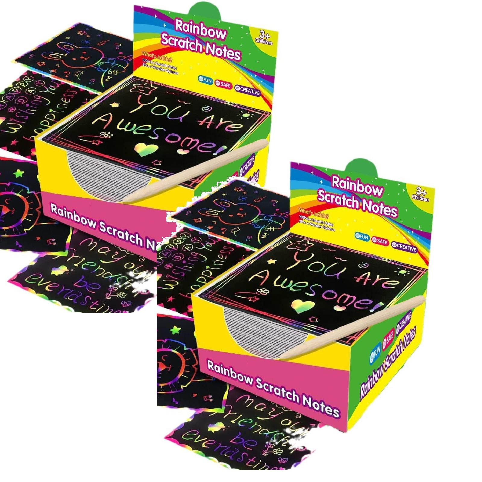 100 Pcs Scratch Off Craft Kit for Kids Gifts Ages 4-8 Bulk Craft ...