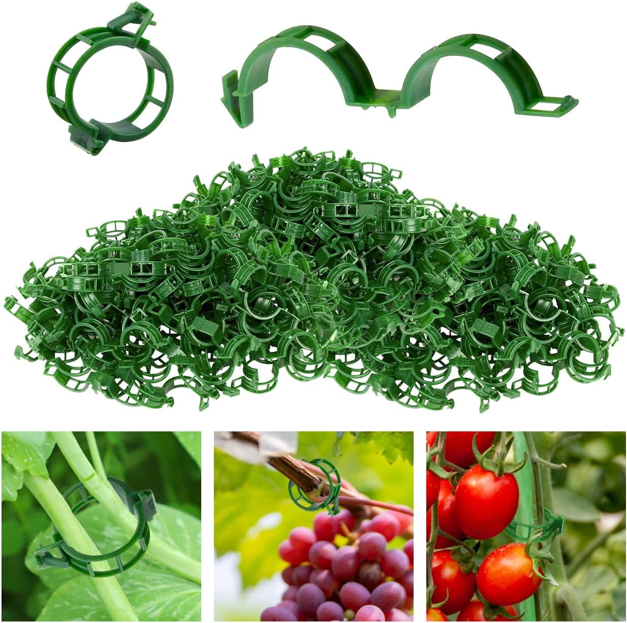 100 Pcs Secured Plastic Plant Clip Reusable Tomato Trellis Clips ...