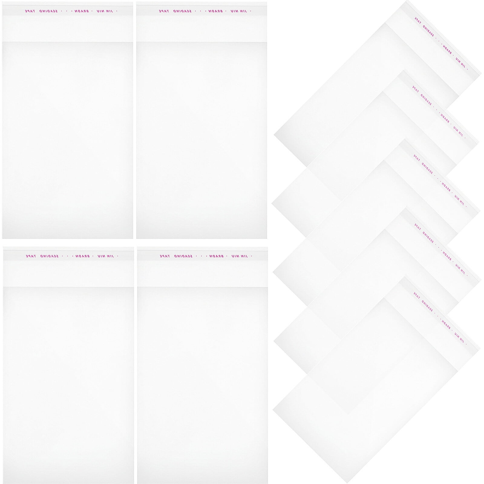 100 Pcs Clear Self Adhesive Small Packaging Bags Flat Cellophane Bags ...