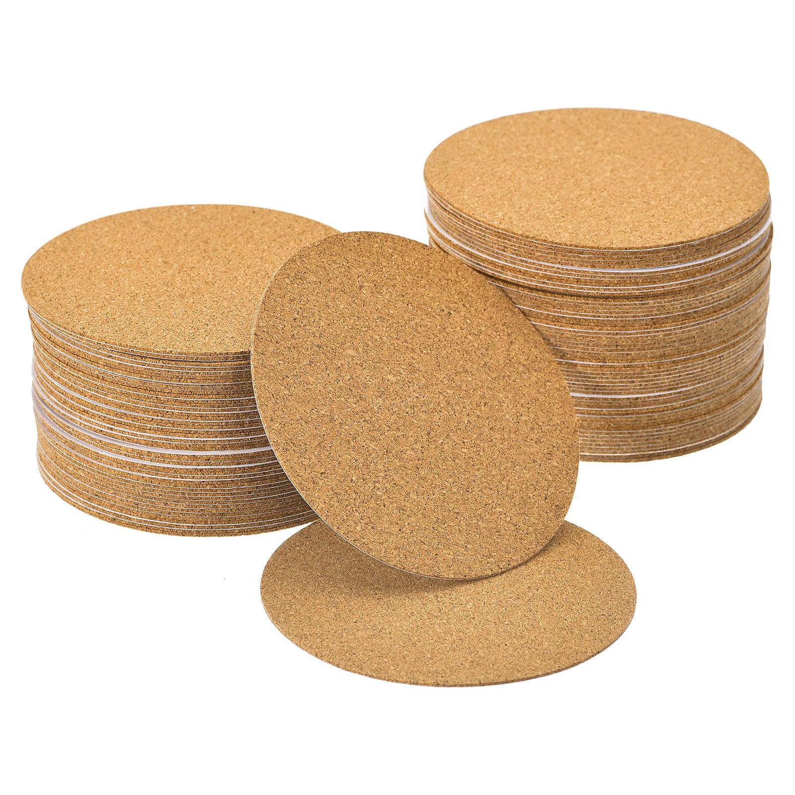 Uxcell 100Pcs Self-Adhesive Cork Round, 3.15" Cork Tiles Backing Sheets ...