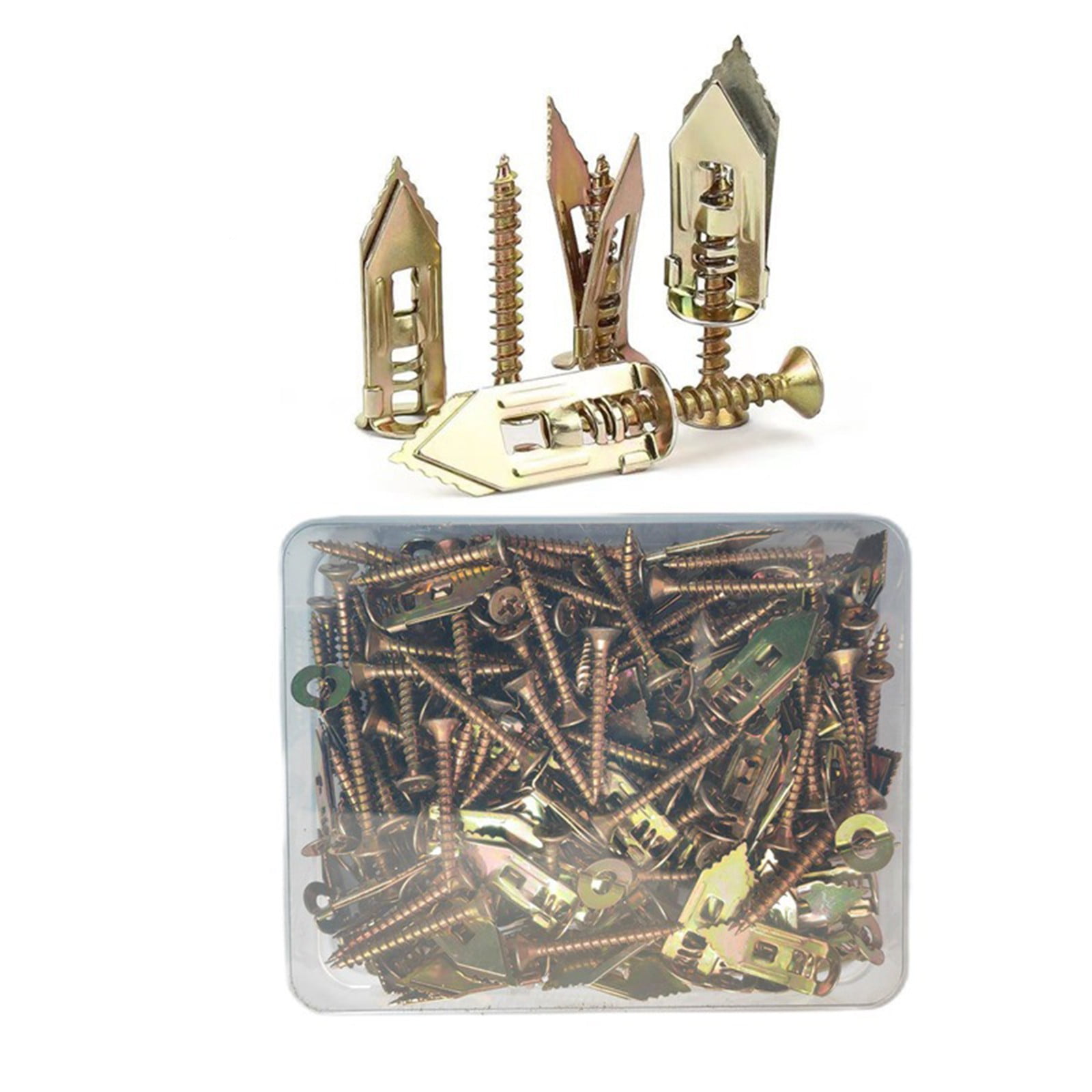 100 Pcs Self Drilling Anchors Screws, Plated Steel Self Drilling ...