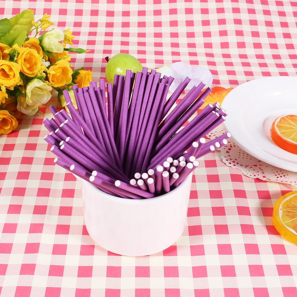 100 Pcs/Set Colorful Lollipop Sticks Cake Pop Sticks for Candy ...