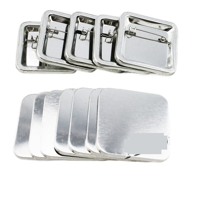 100 Pcs/Set Square Plastic Sheet Badge 37mm Consumables Badge ...