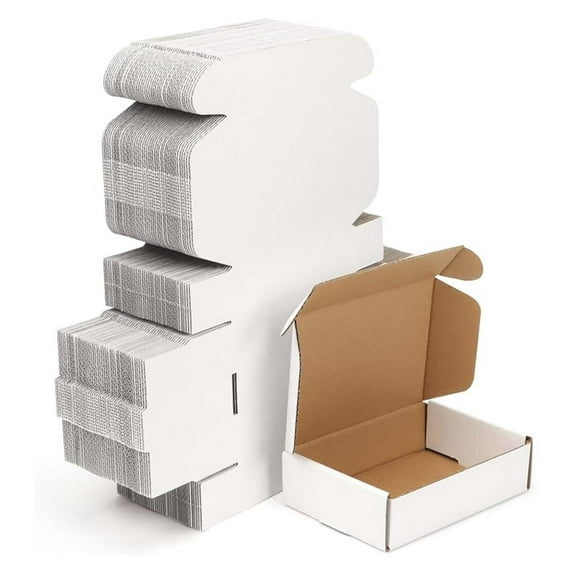 100 Pcs Shipping Boxes 5.91X3.94X1.57, White Corrugated Cardboard Box ...
