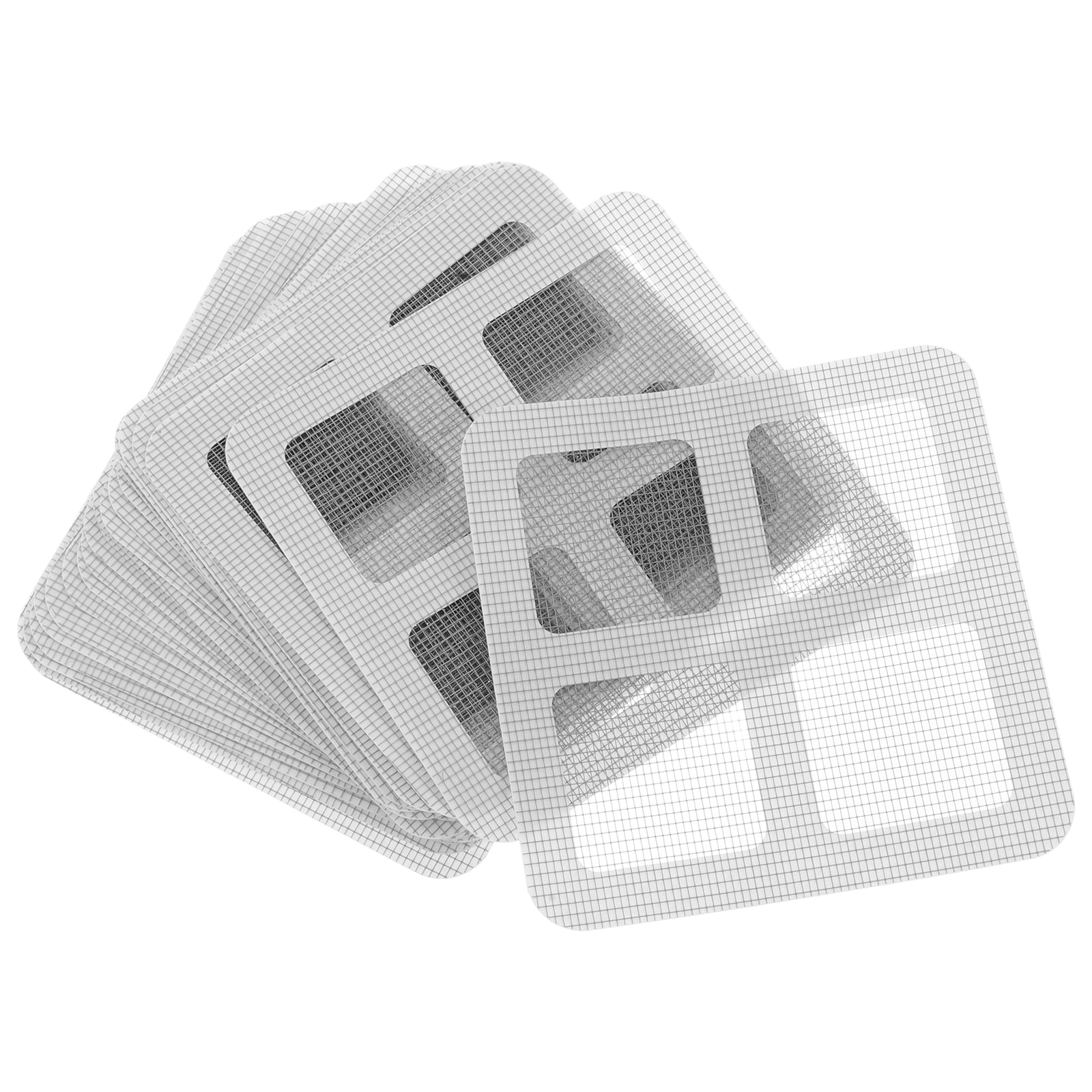 100 Pcs Square Mesh Stickers Hair Catcher Shower Drain Bathroom Floor ...