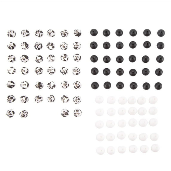 100 Pcs Silicone Beads 12Mm Silicone Cow Print Beads Round Loose Pearl ...