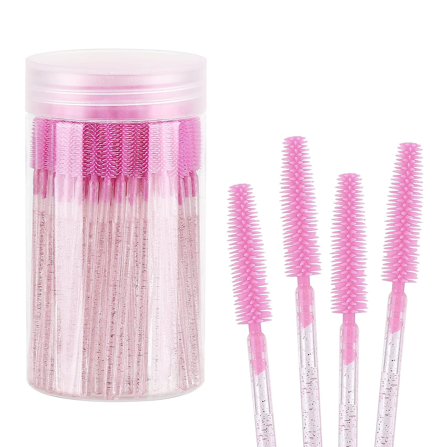 100 Pcs Silicone Disposable Eyebrow Spoolies Brush for Eyelash ...