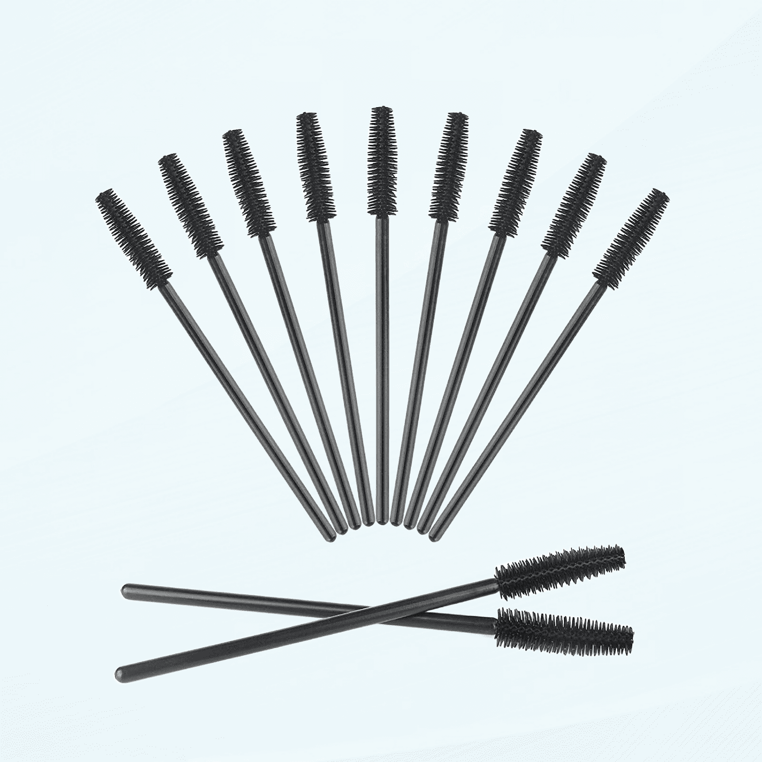 100 Pcs Silicone Disposable Eyebrow Spoolies Brush with Container ...