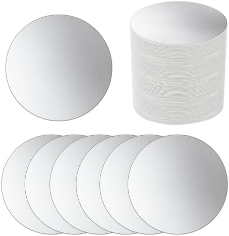 100 Pcs Silver Metallic Cardstock 3 Inch Circle Mirror Board ...