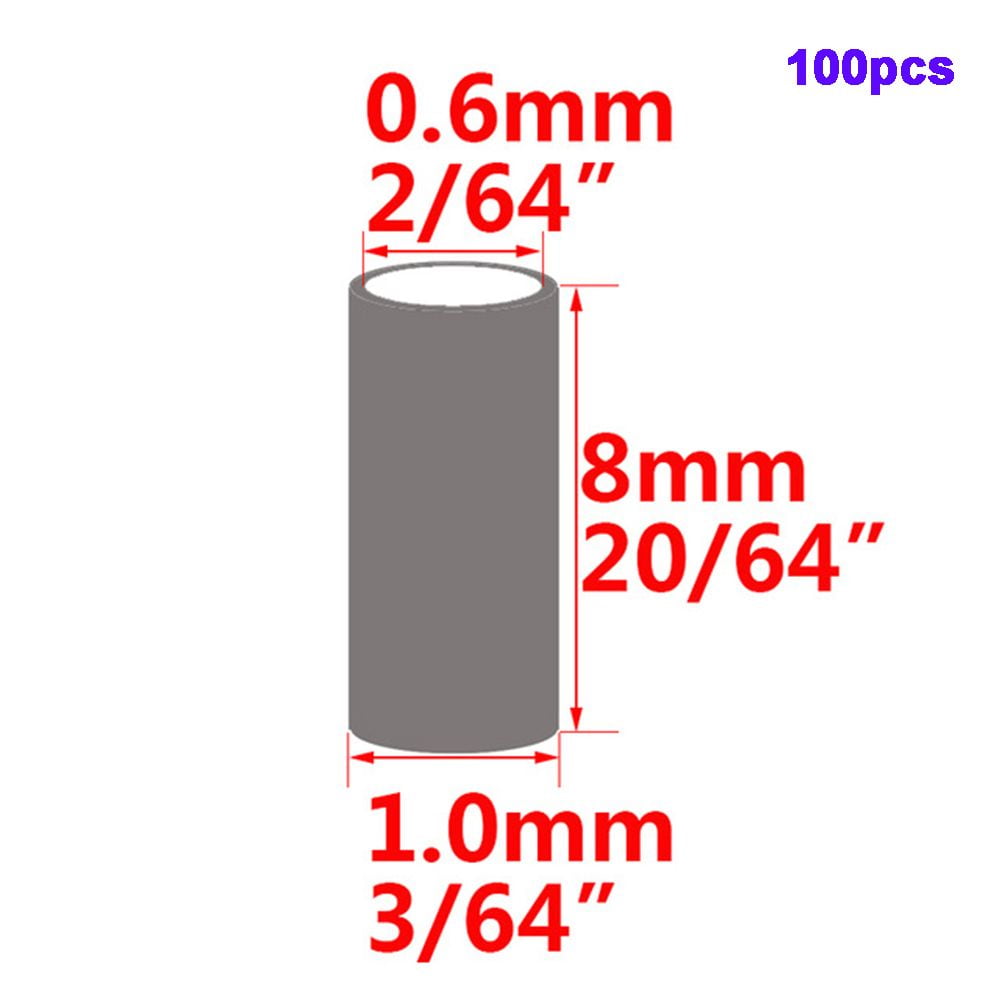 100 Pcs Single Barrel Fishing Crimp Sleeves,Copper Tube Fishing Line ...