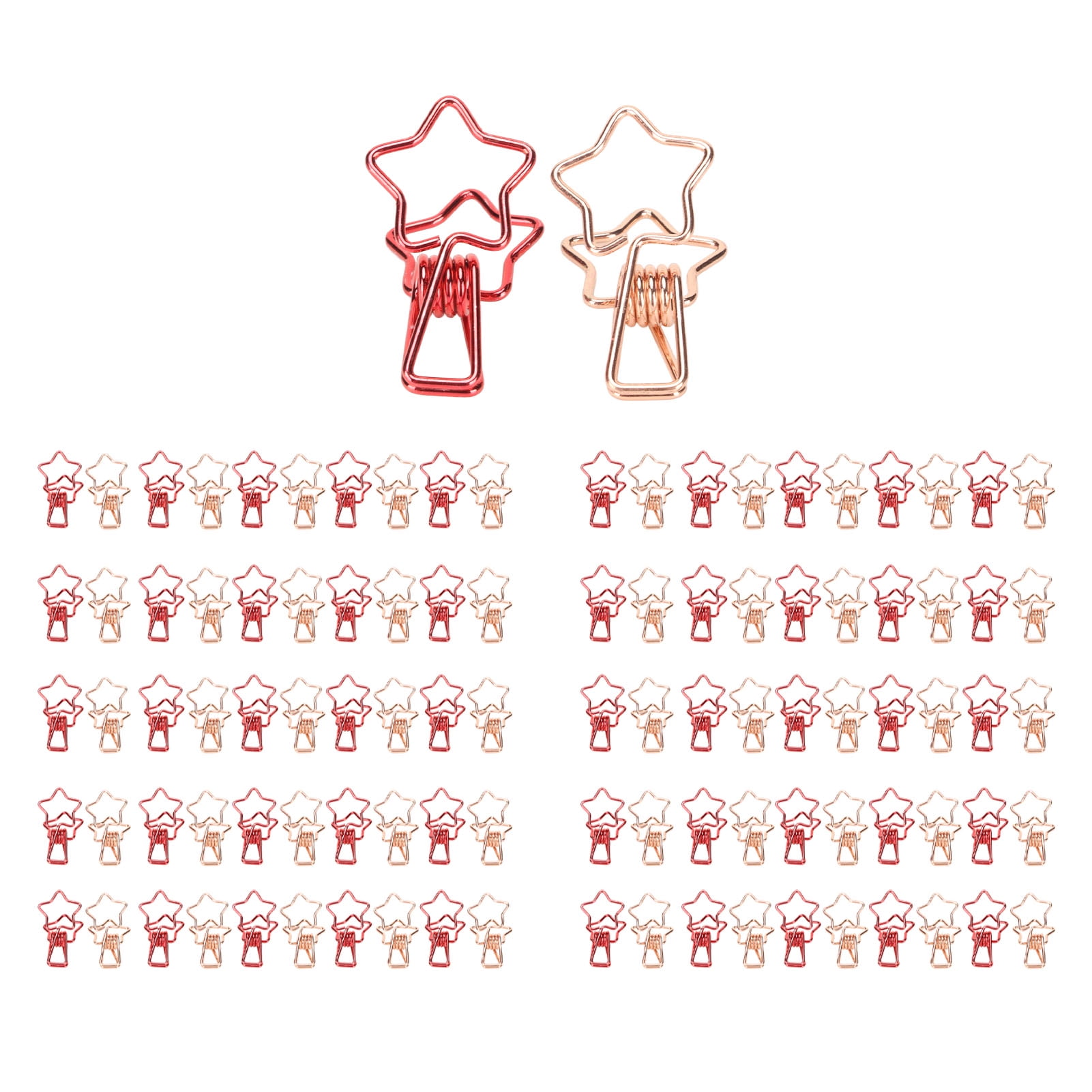 100 Pcs Small Binder Clips - Cute Hollow Star Shaped, Sturdy Metal ...
