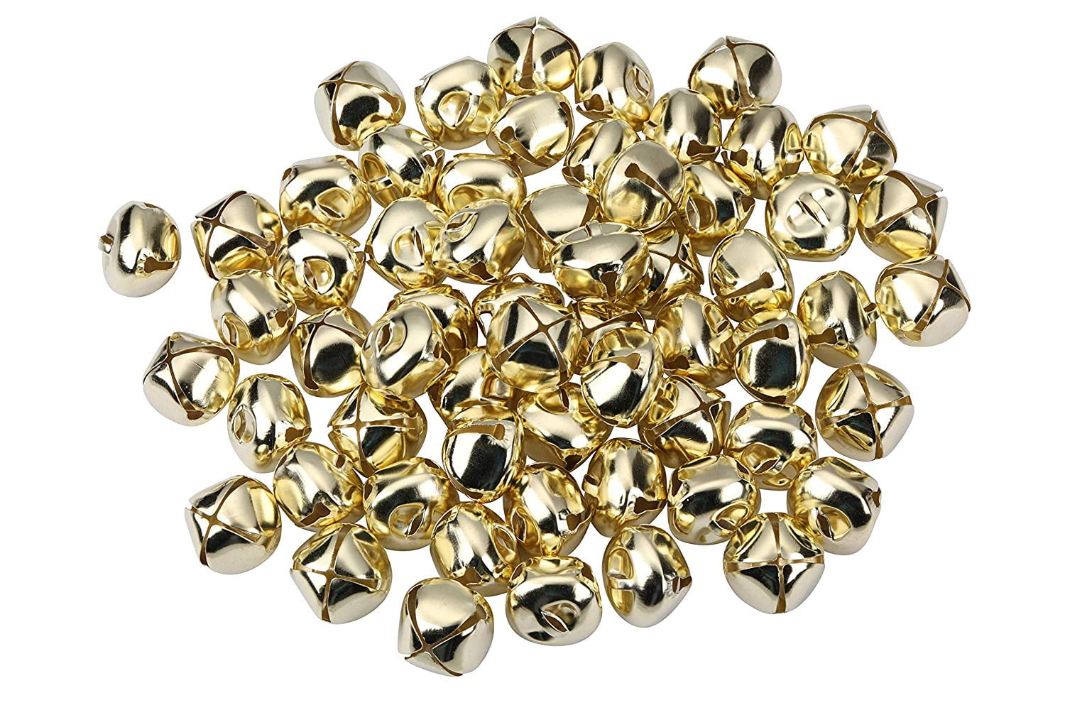 100 Pcs Small Christmas Jingle Bells, 1 Inch Bell for DIY Crafts (Gold ...