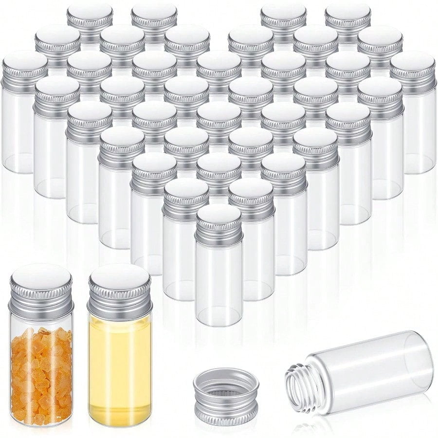 100 Pcs Small Clear Vials Spice Mini Jars With Lids Mini Glass Bottles ...
