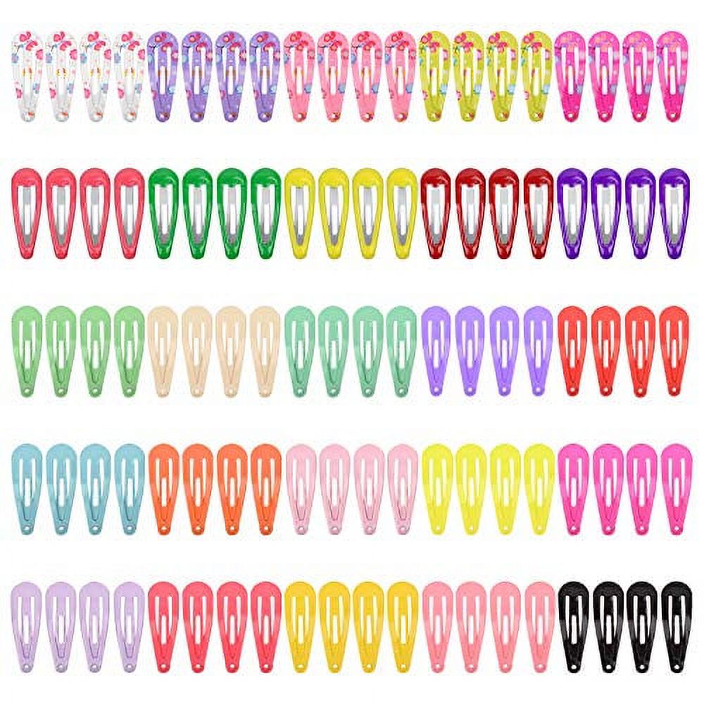 100 Pcs Small Hair Clips for Little Girls 1 Inch Metal Mini Snap Hair ...