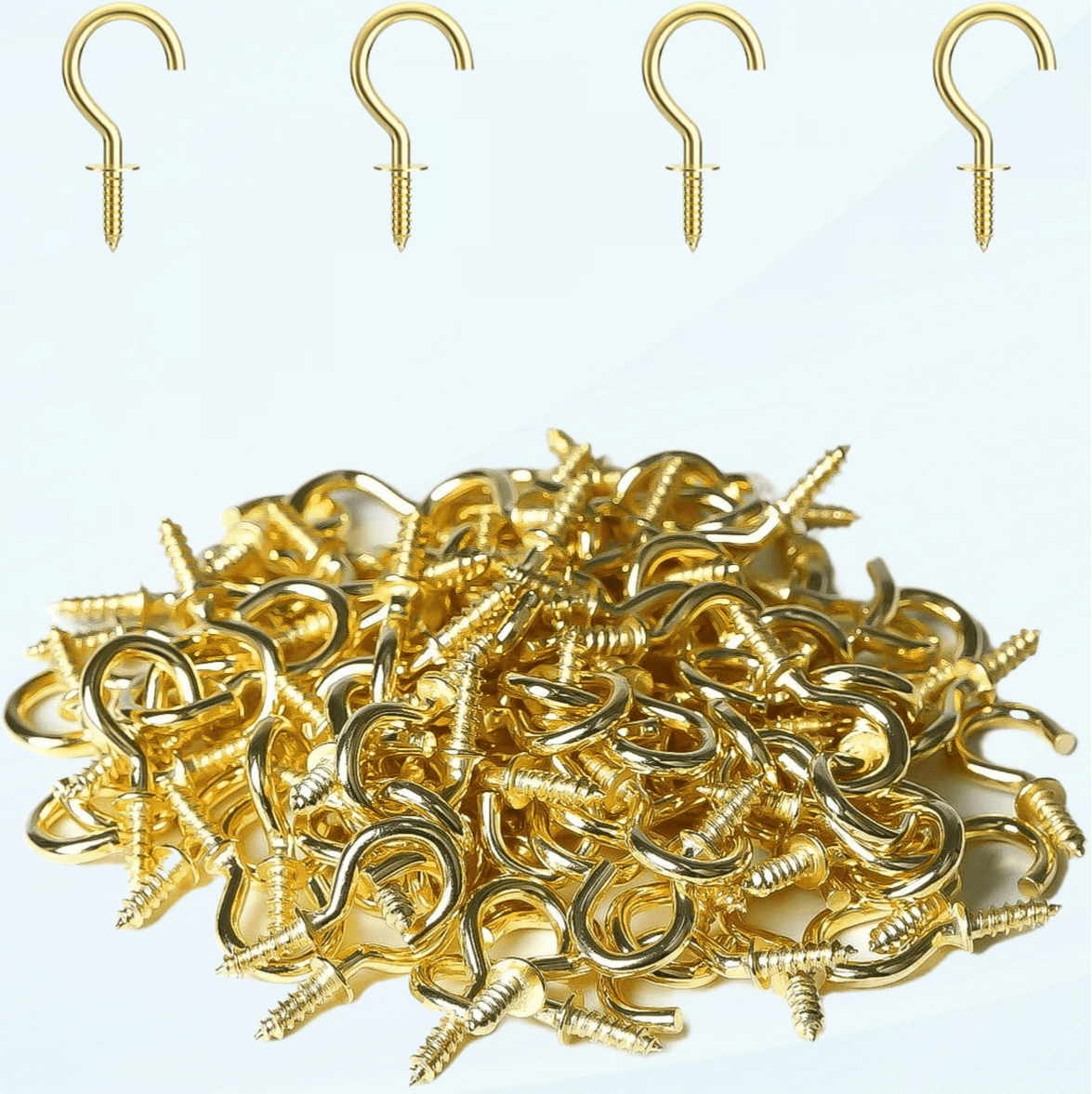 100 Pcs Small Screw Hooks, 1/2 Inch Gold Mini Screw in Jewelry Hooks ...