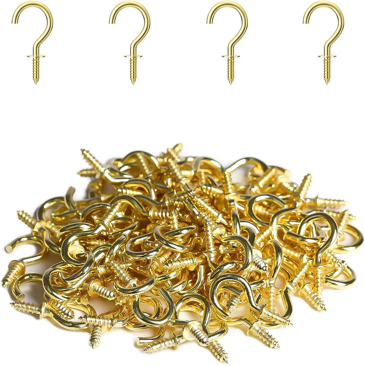 Walmart 100 Pcs 1/2 Inch Gold Mini Screw Hooks for Jewelry, Crafts ...