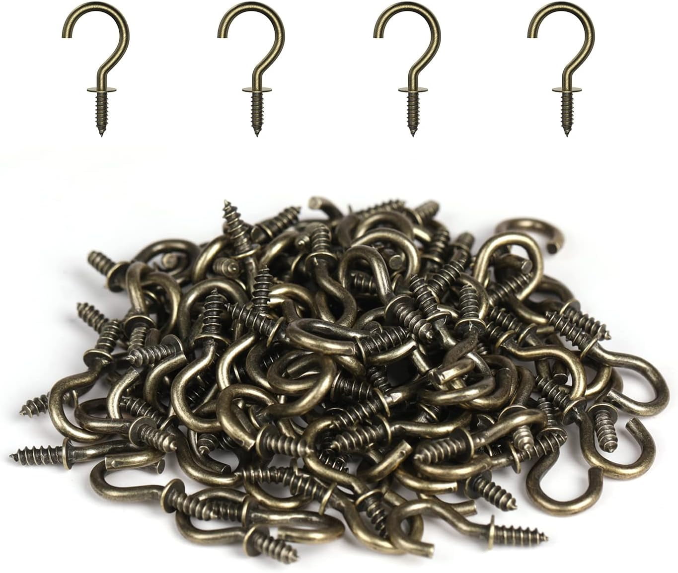 100 Pcs Small Screw Hooks, 1/2 Inch Mini Screw in Jewelry Hooks Tiny ...