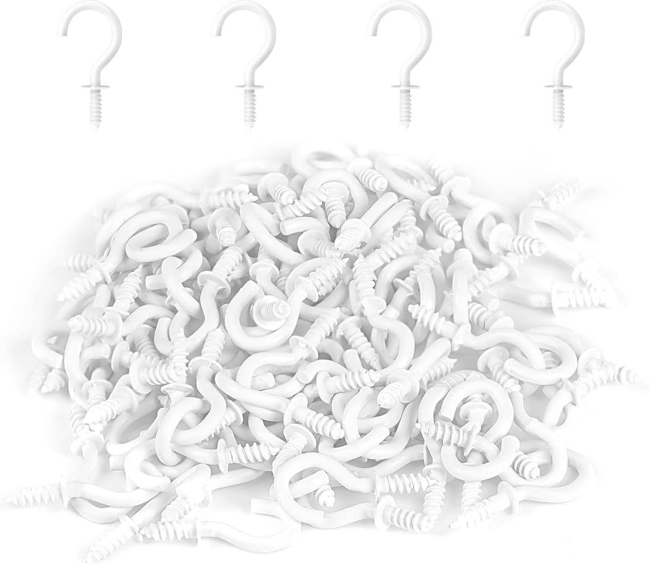 100 Pcs Small Screw Hooks, 1/2 Inch Mini Screw in Jewelry Hooks Tiny ...