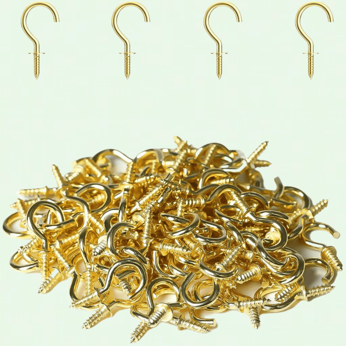 100 Pcs Small Screw Hooks, Gold Mini Screw-in Jewelry Hooks for DIY ...