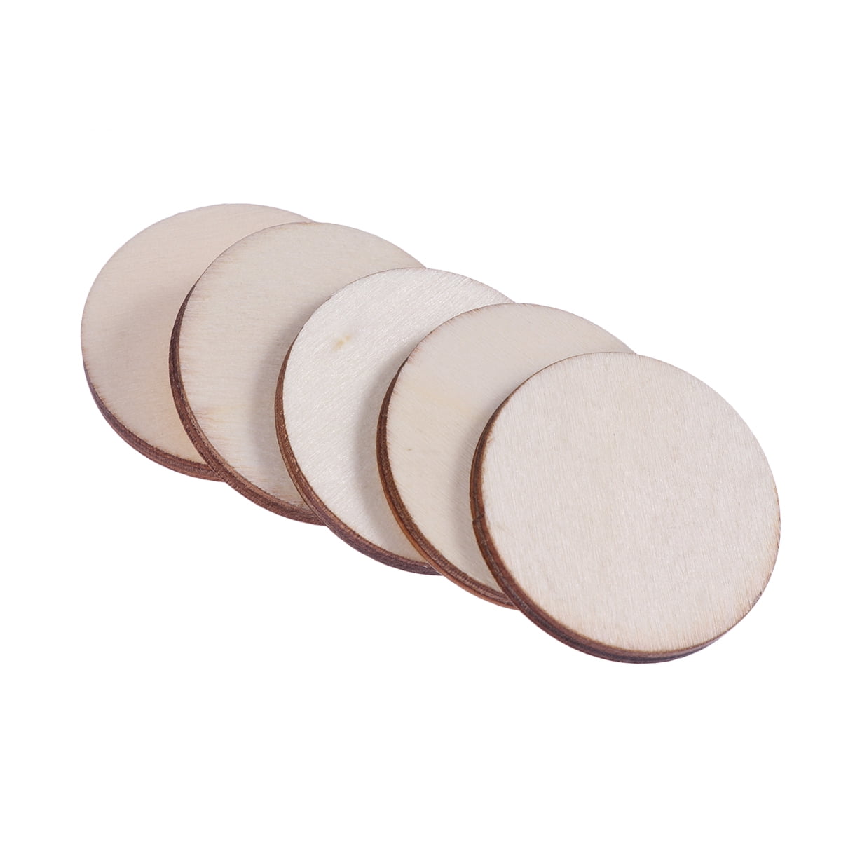 100 Pcs Small Yellow Wooden Discs Blank Card Tokens DIY Crafts ...