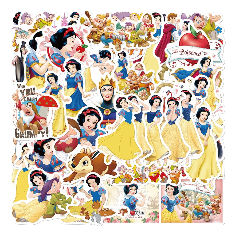 100 Pcs Snow White Sticker Stickers Mixed Pack,Cartoon Characters ...