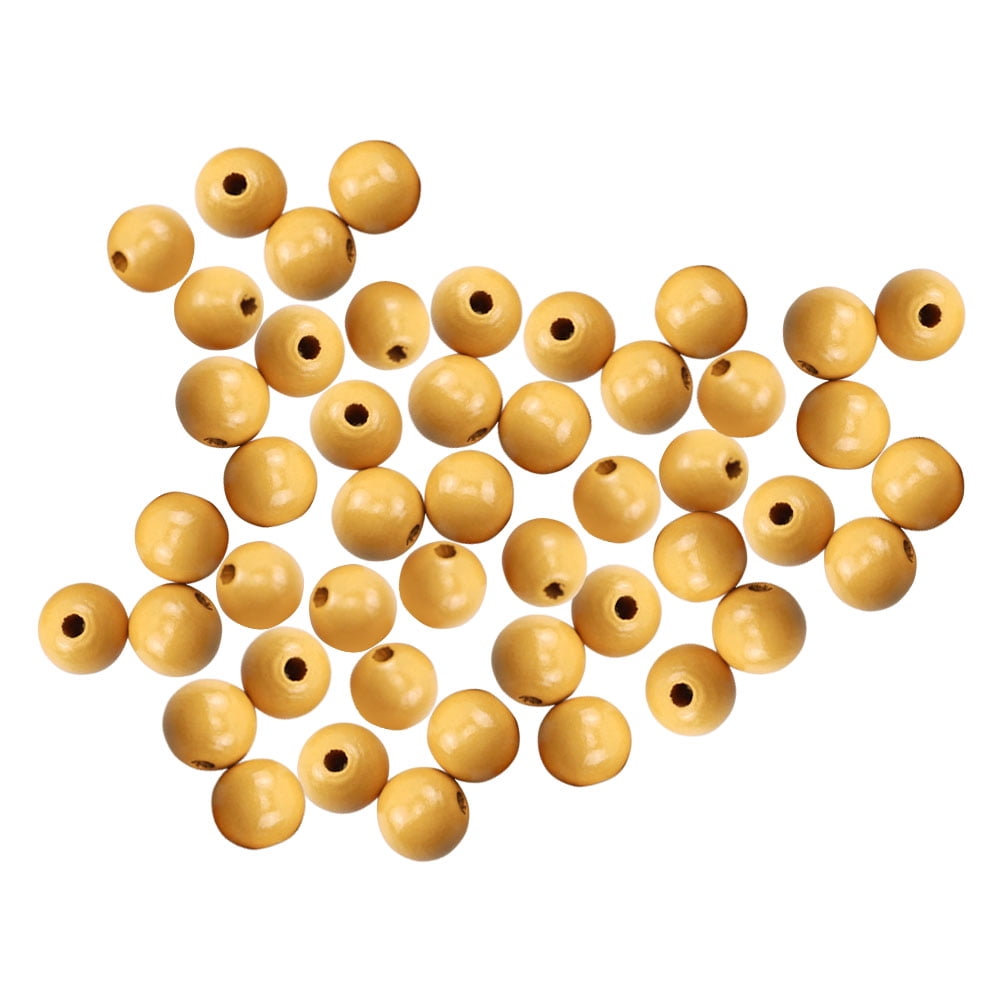 100 Pcs Solid Wood Beading Beads Charms Orange Black Jewelry Making ...