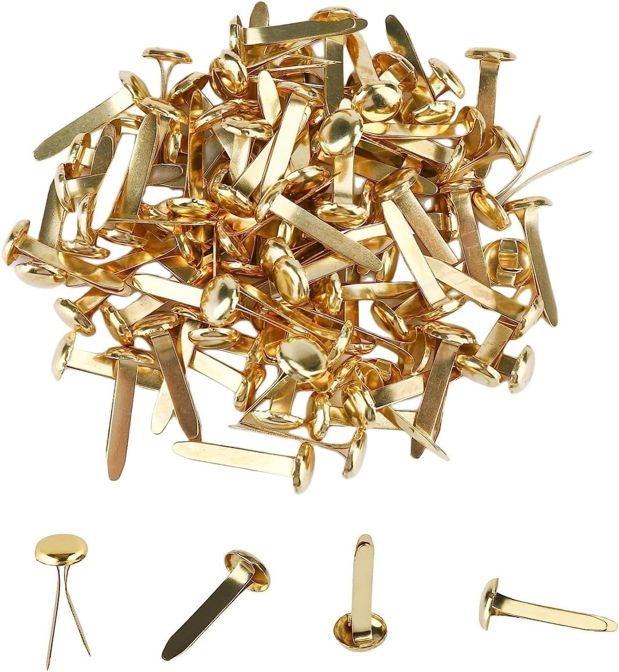 100 Pcs Split Pins Metal Paper Fasteners Mini Brads, 8mm x 17mm Round Scrapbooking Split Pins ...